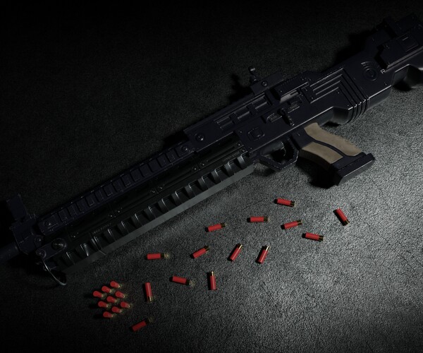 ArtStation - Hyper Siege 4 Shotgun Low-poly | Game Assets