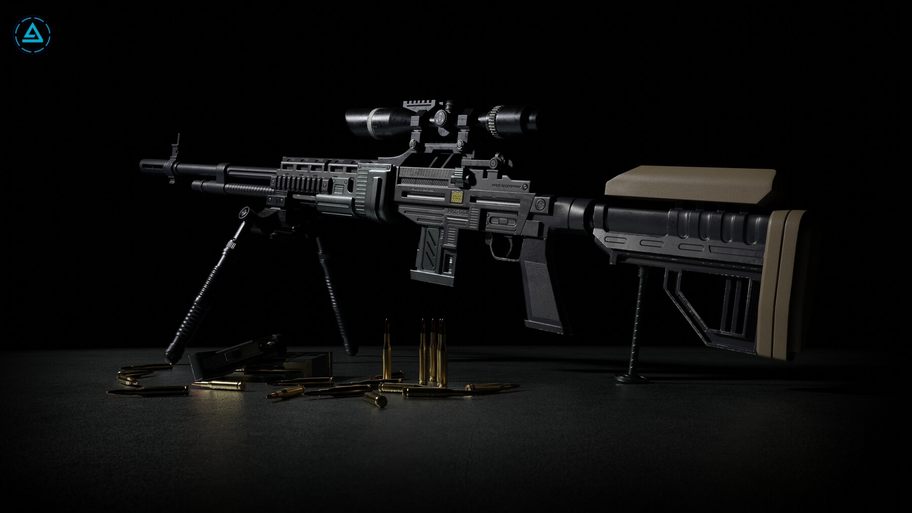 ArtStation - MKS 56X Sniper Rifle Low-poly | Game Assets