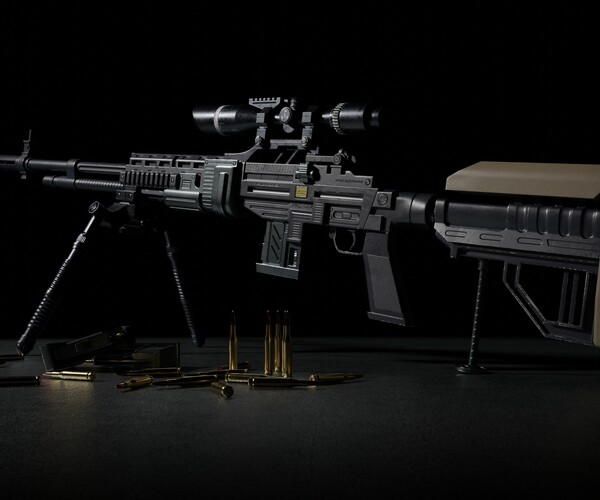 ArtStation - MKS 56X Sniper Rifle Low-poly | Game Assets