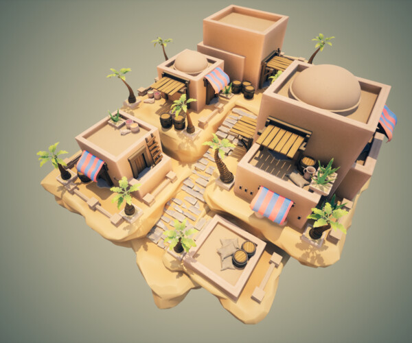 ArtStation - Stylized Desert Town Environment Modular Pack | Resources