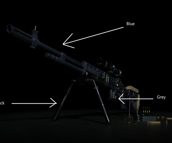 ArtStation - MKS 56X Sniper Rifle Low-poly | Game Assets