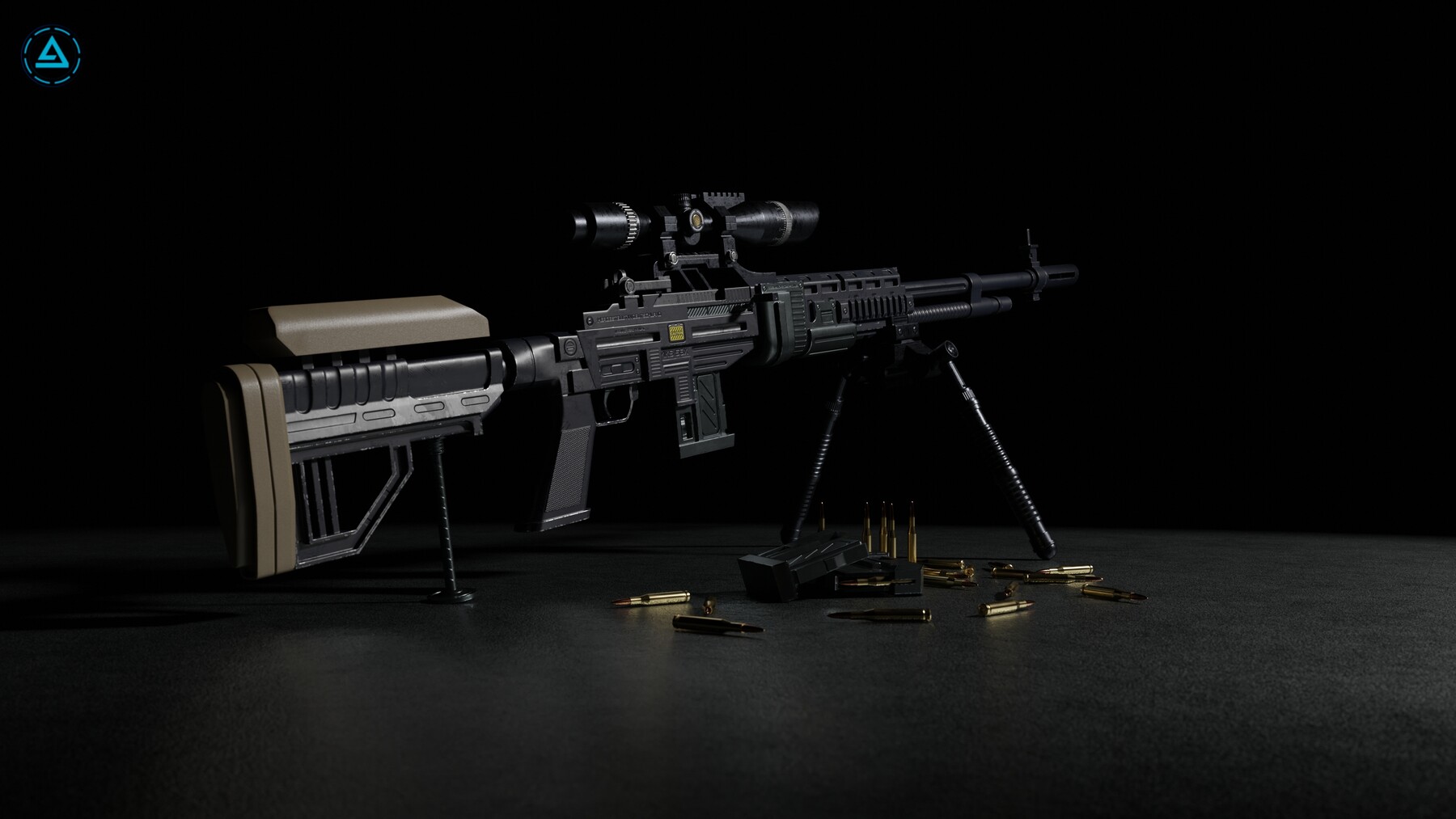 ArtStation - MKS 56X Sniper Rifle Low-poly | Game Assets