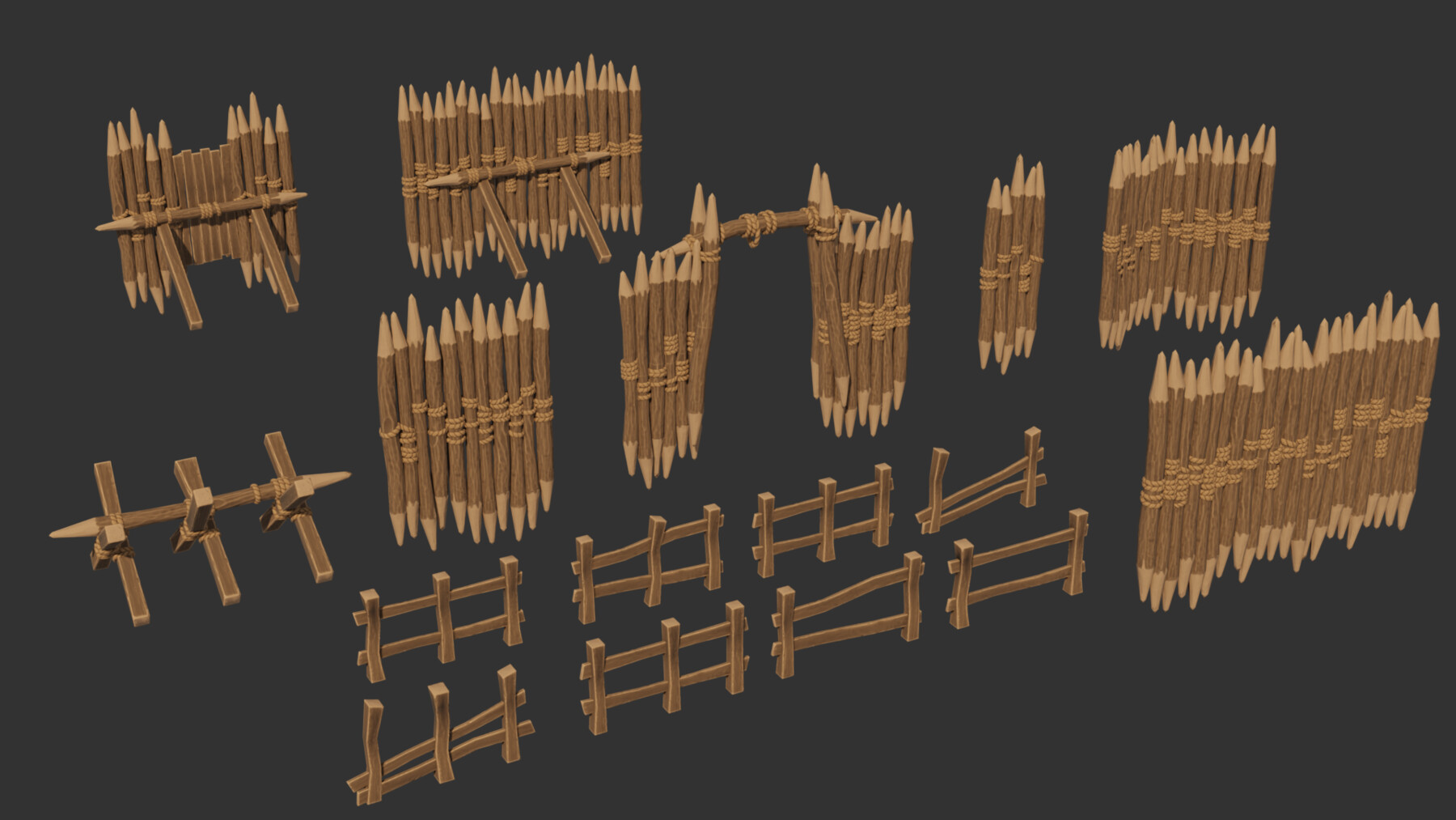 ArtStation - Stylized Fences and Palisades Bundle | Game Assets