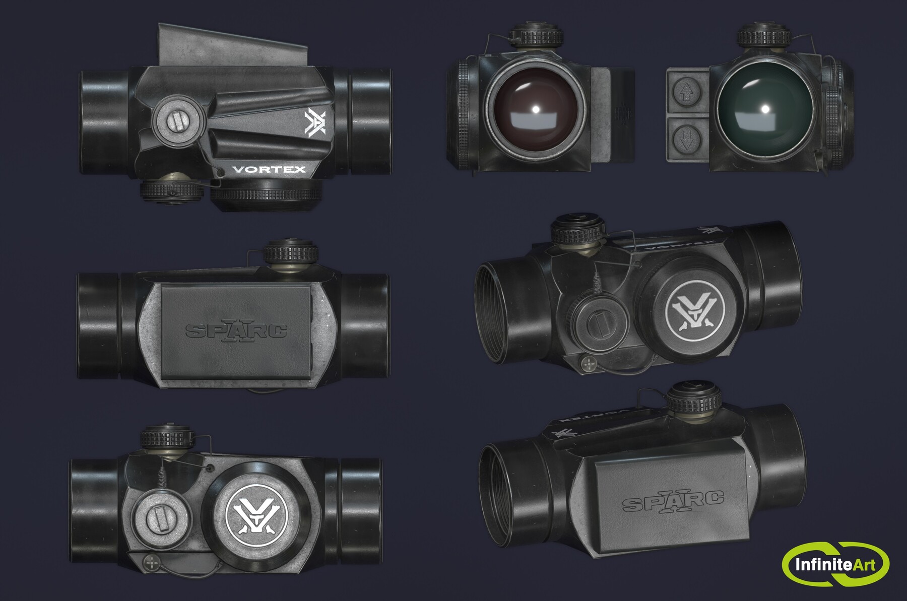ArtStation - Gun sights Collimator sight | Game Assets