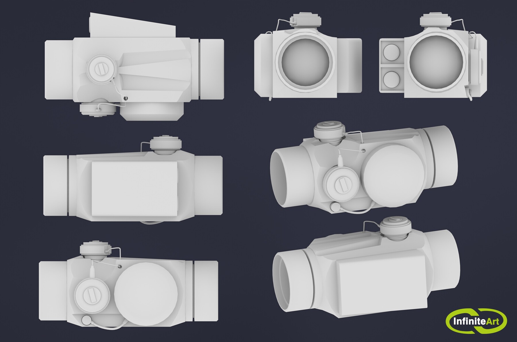 ArtStation - Gun sights Collimator sight | Game Assets
