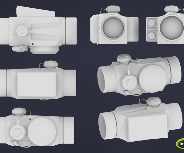ArtStation - Gun sights Collimator sight | Game Assets