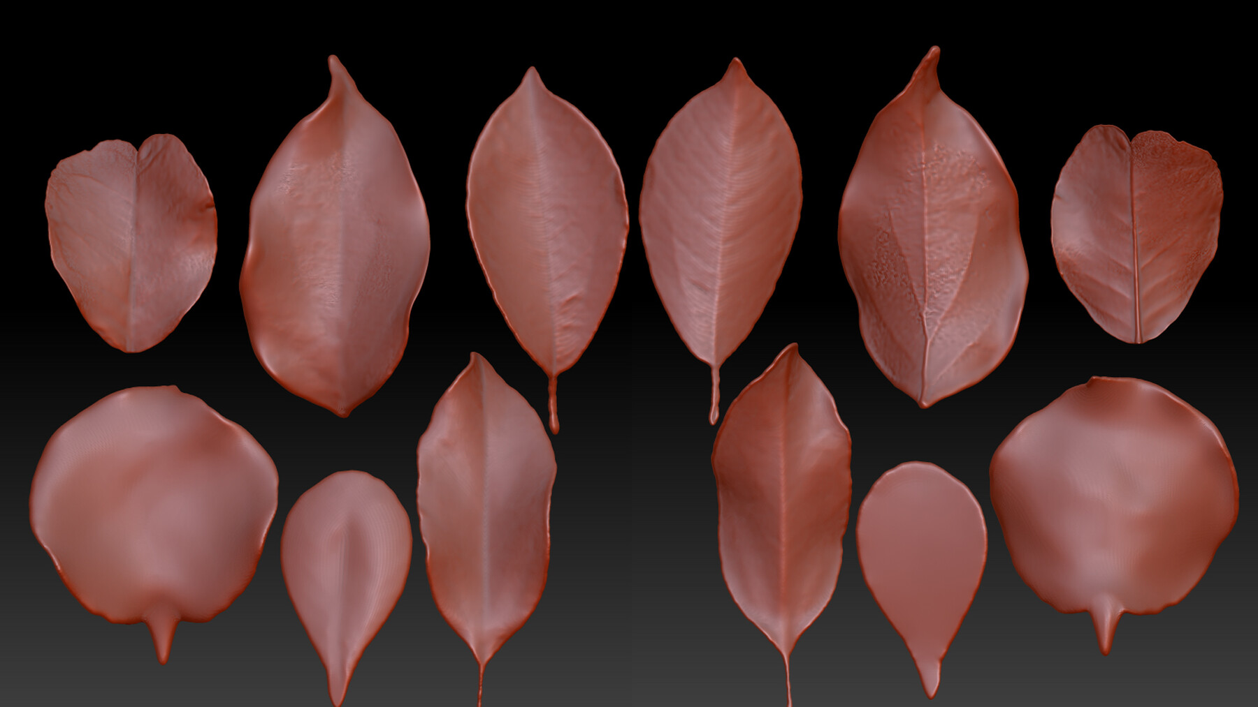 ArtStation - Original 6 realistic leaves ZB brush download, 3D printing ...