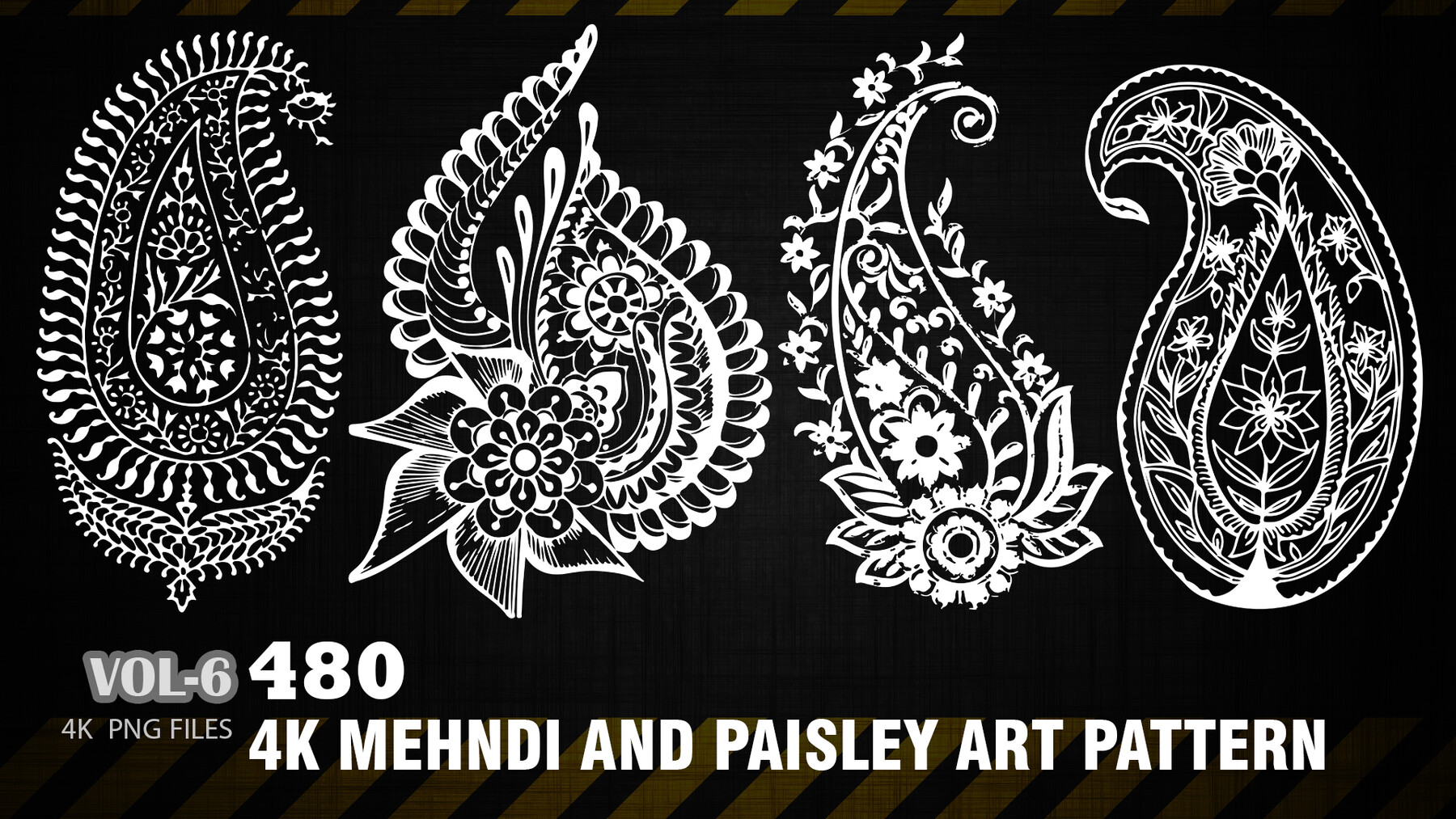 ArtStation - 480 4K MEHNDI AND PAISLEY ART PATTERN (ALPHA) - VOL6 | Brushes