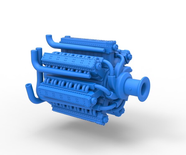 ArtStation - 3D printable Diecast Radial engine with 42 cylinder for ...