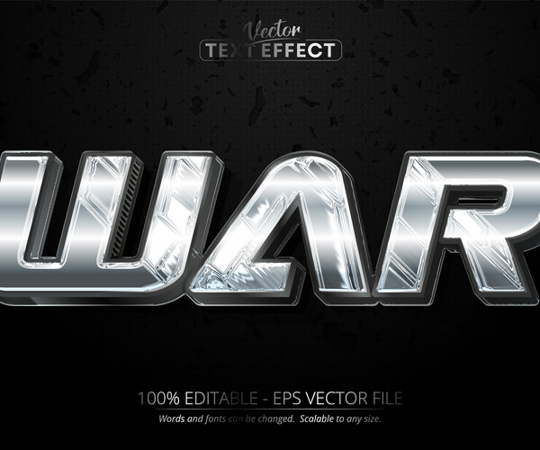 ArtStation - Metallic silver text style effect, editable graphic text ...