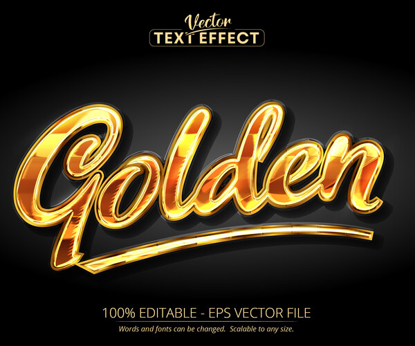 ArtStation - Gold text effect, editable shiny golden color text style ...