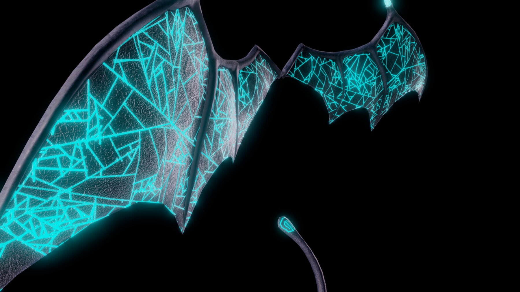 ArtStation - Demon Cyber Wings and Tail Low-Poly | Game Assets