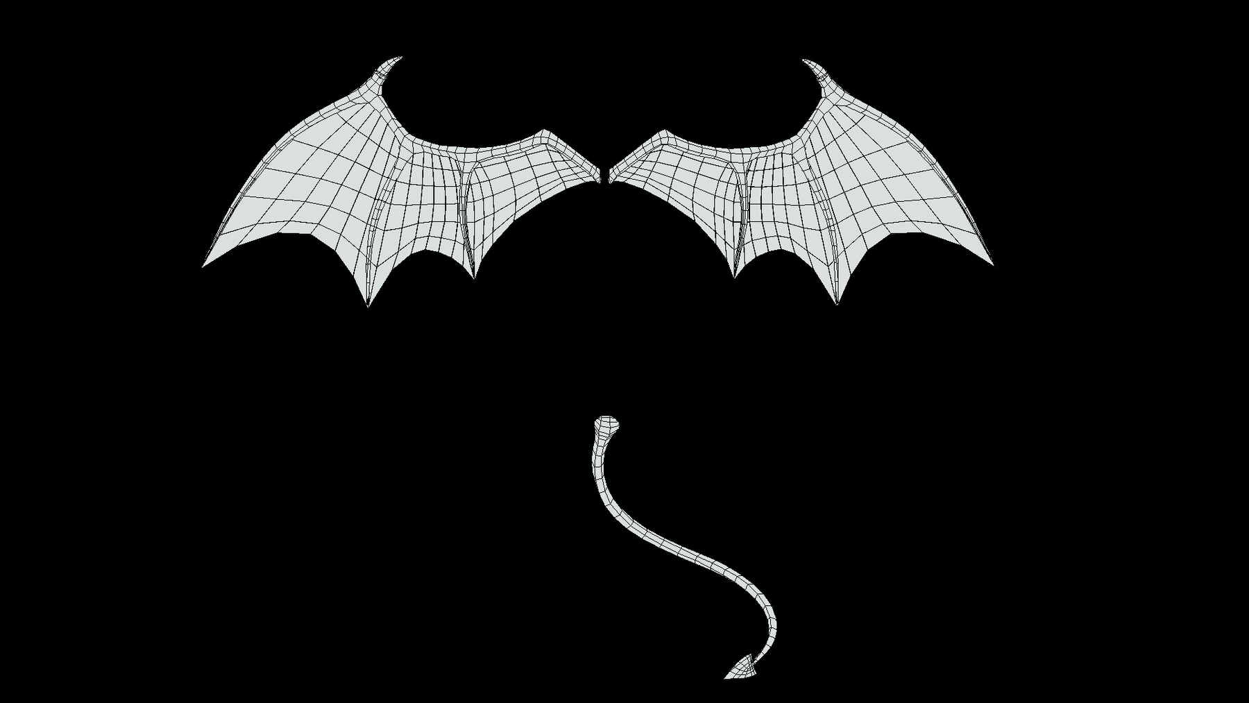 ArtStation - Demon Cyber Wings and Tail Low-Poly | Game Assets