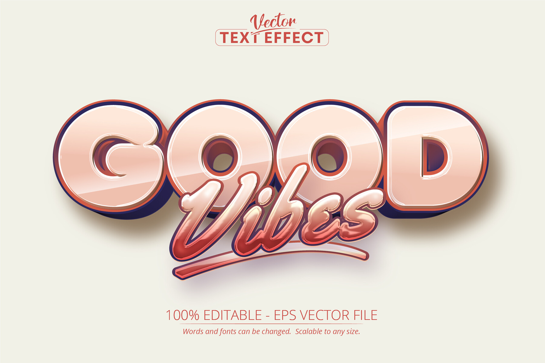 ArtStation - Cartoon text effect, editable good vibes text style | Artworks