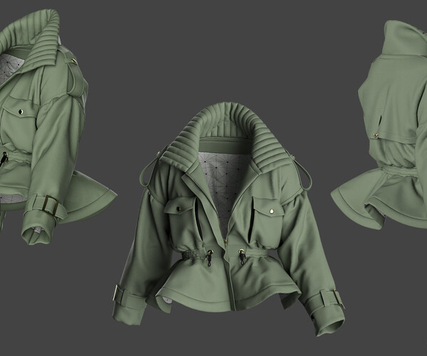 ArtStation - Female jacket / Marvelous Designer/Clo3D project file ...