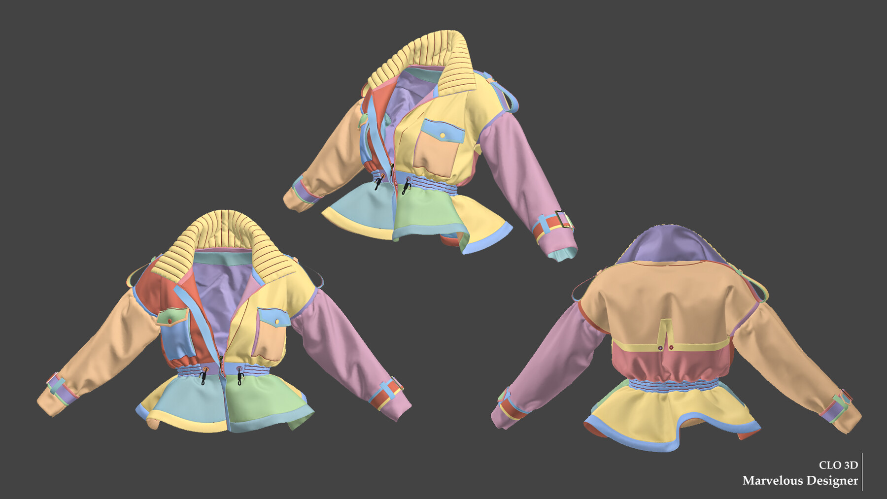 ArtStation - Female jacket / Marvelous Designer/Clo3D project file ...