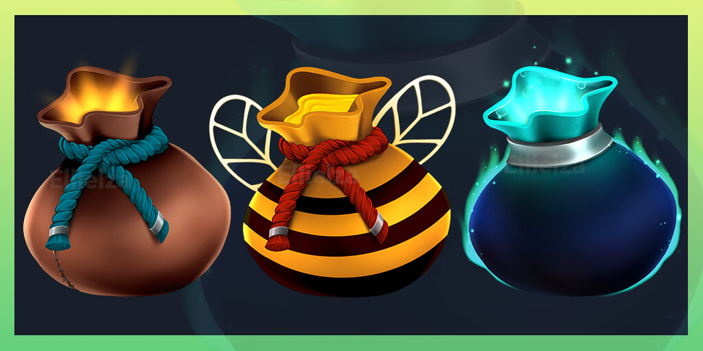 ArtStation - 6 Pouch Icons (lootbox, lucky bag, prizes) | Game Assets