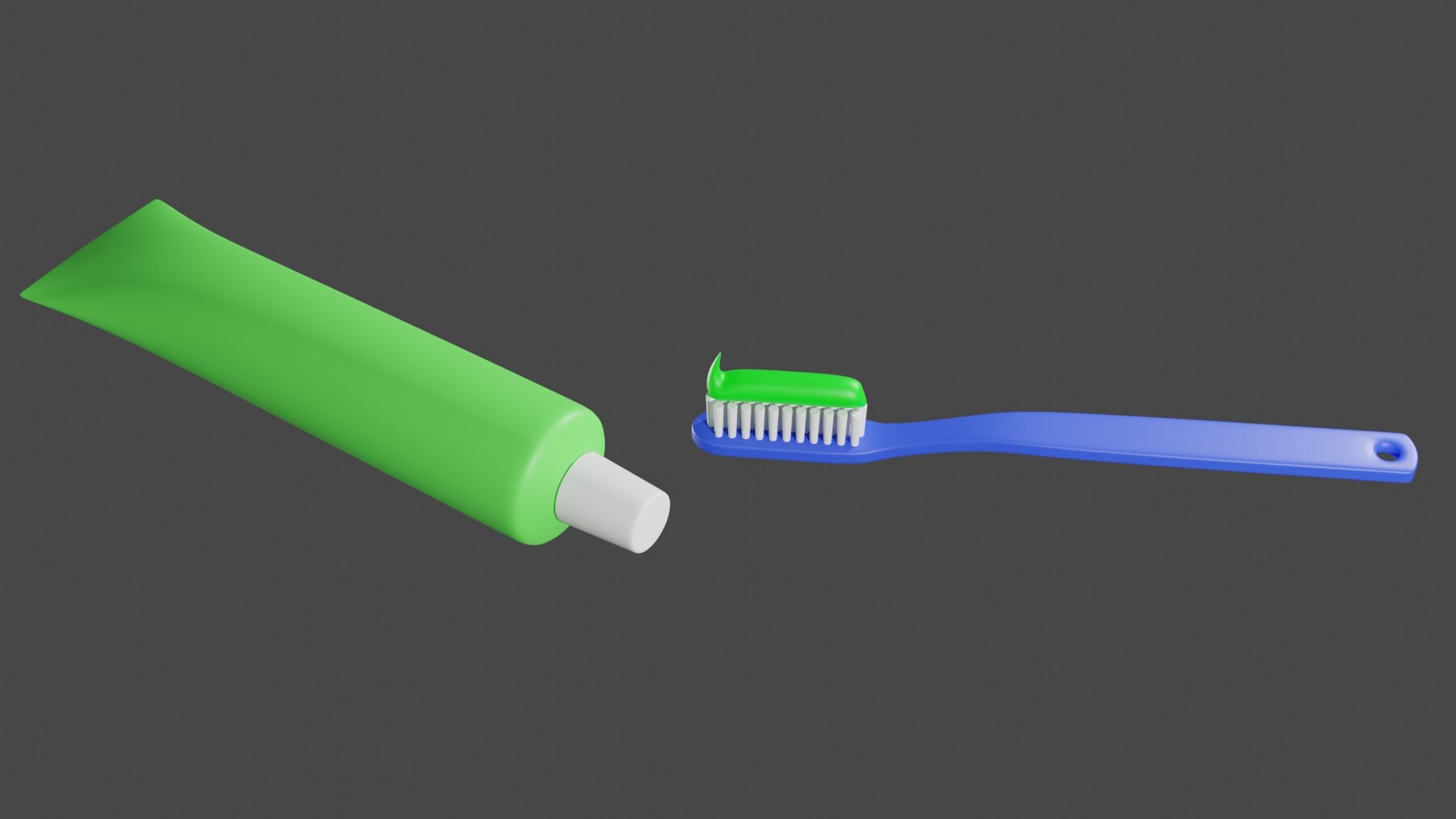 ArtStation - A Cartoon Toothbrush and A Cartoon Paste Tube 3D Model ...