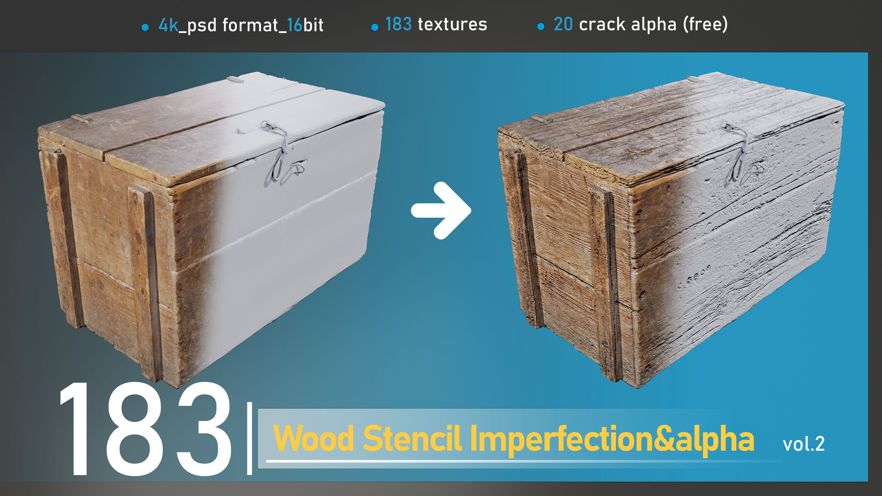 ArtStation - 183 Wood Alpha+20 Free Crack Alpha VOL.02 | Brushes
