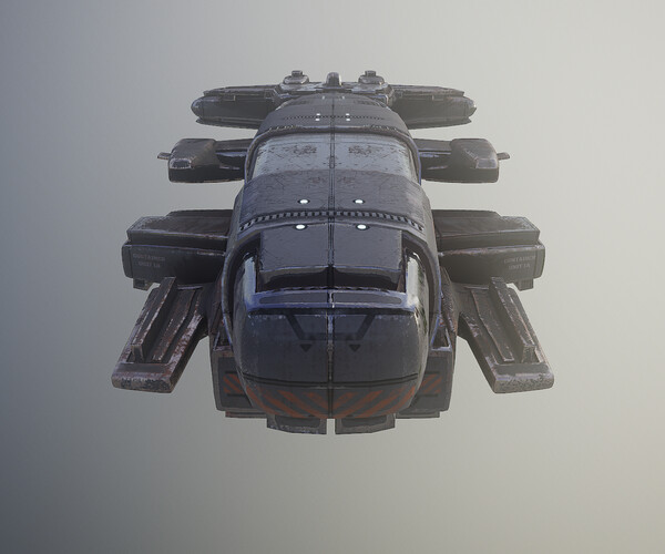 ArtStation - PBR Deep Space Freighter Aurora | Game Assets