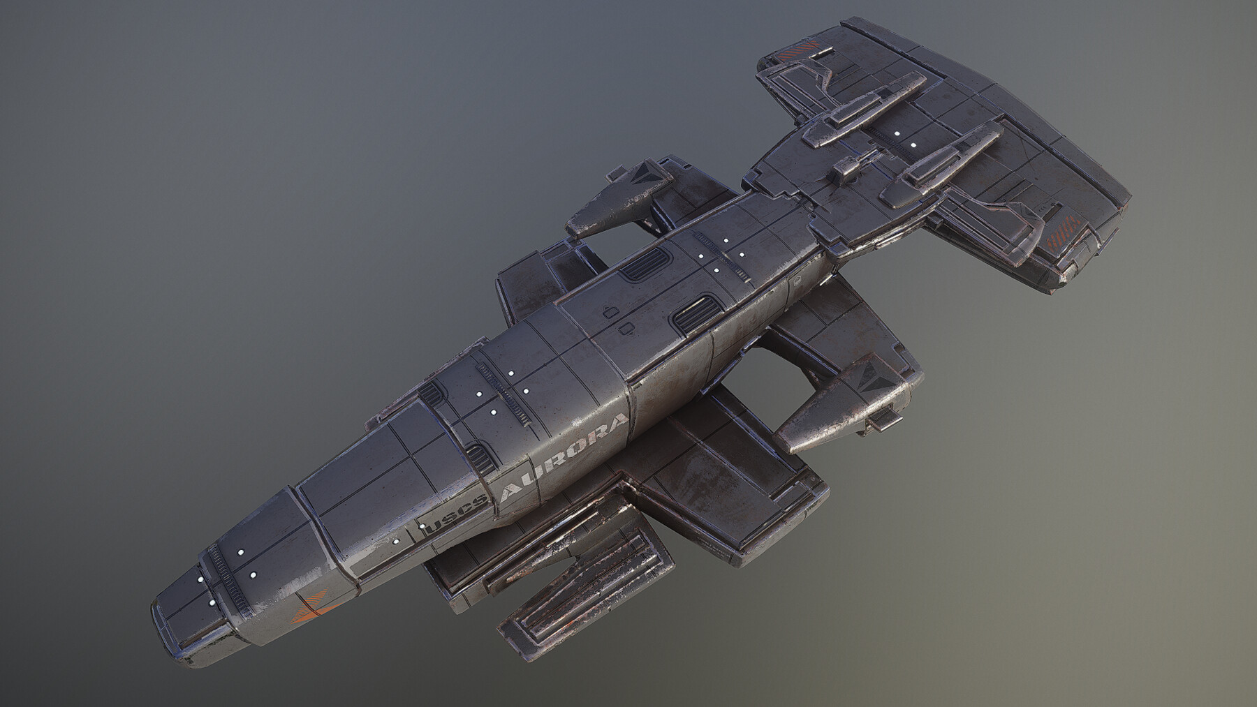 ArtStation - PBR Deep Space Freighter Aurora | Game Assets