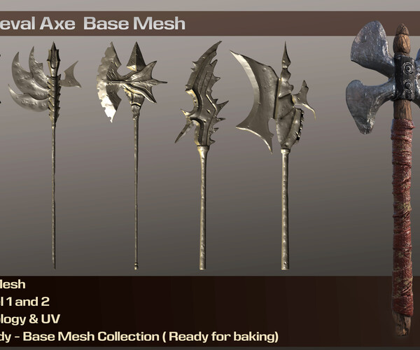 ArtStation - Axe Base Mesh - VOL 06 ( Game Ready ) | Game Assets