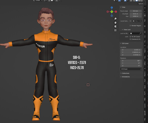 ArtStation - 3D Modeling - F1 Driver - Richard - Blender 3 | Game Assets