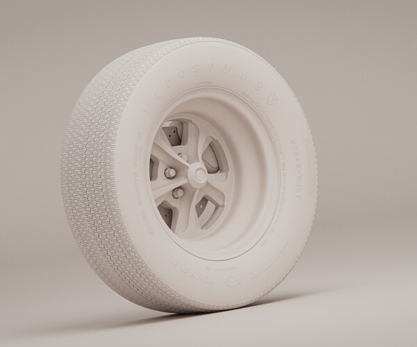 ArtStation - Firestone Wide Oval - Classic Muscle Car Tire & Rim (High ...