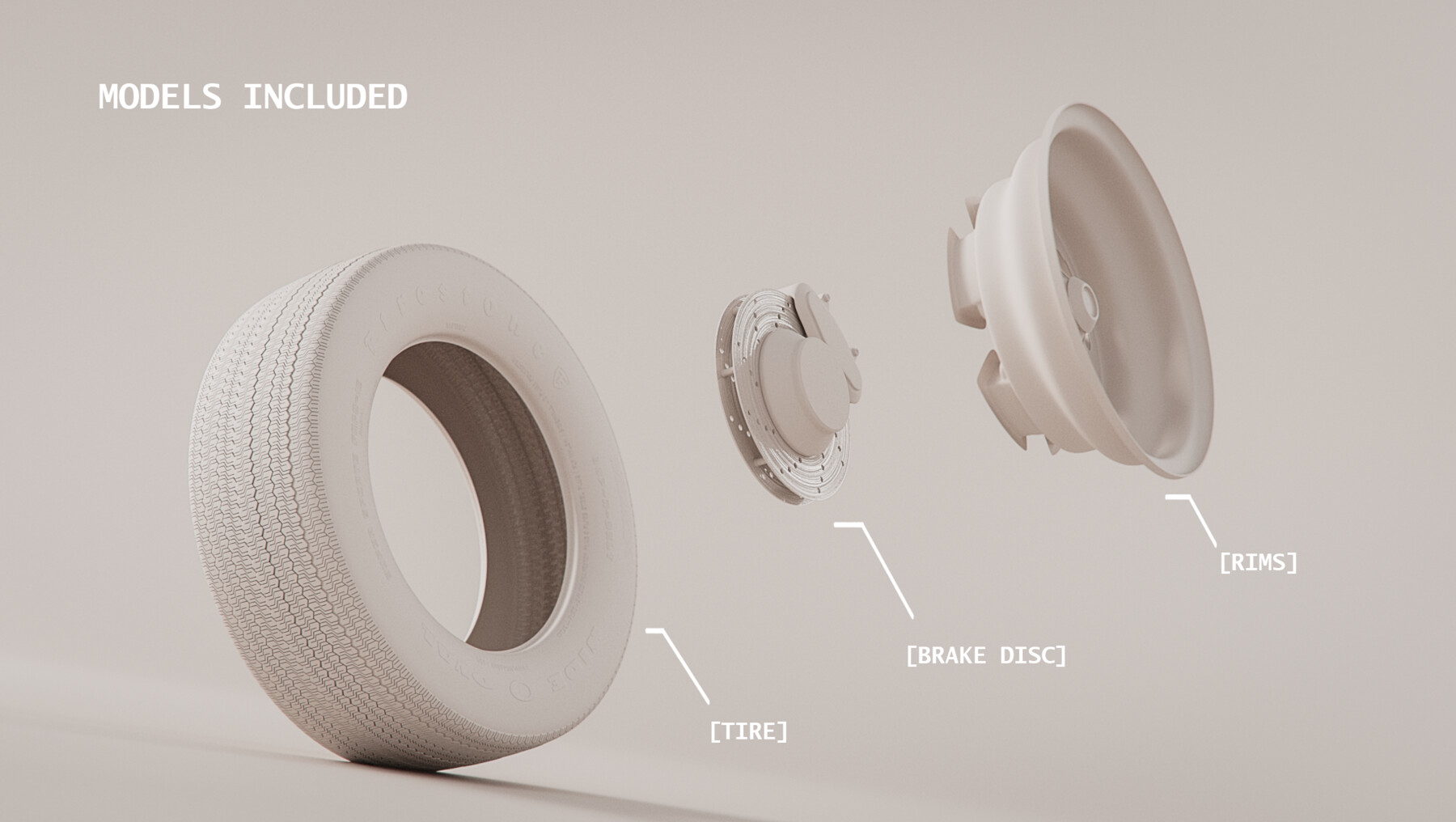 ArtStation - Firestone Wide Oval - Classic Muscle Car Tire & Rim (High ...