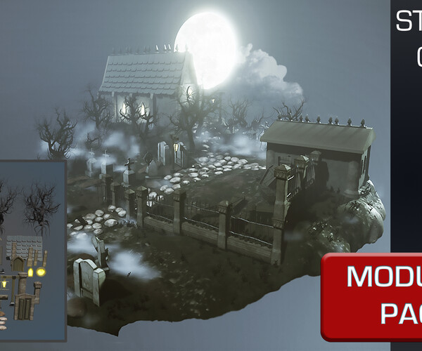 ArtStation - Stylized Graveyard Environment Modular Pack | Resources