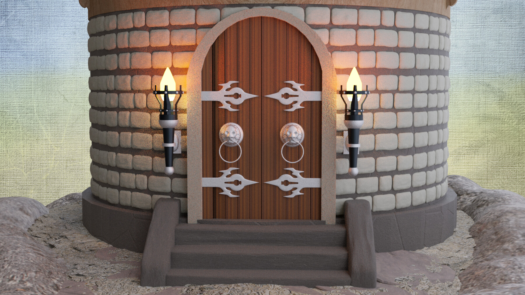 ArtStation - Defensive tower with balista platform 3d model | Game Assets