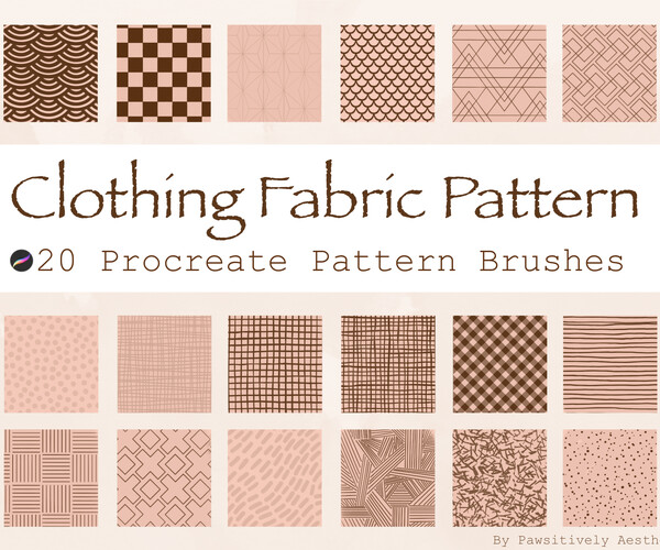 ArtStation - Clothing Fabric Pattern Procreate Brush | Brushes