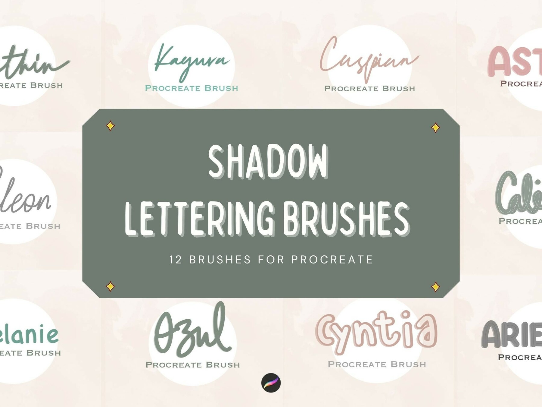 ArtStation - Shadow Lettering Procreate Brush Bundle | Brushes