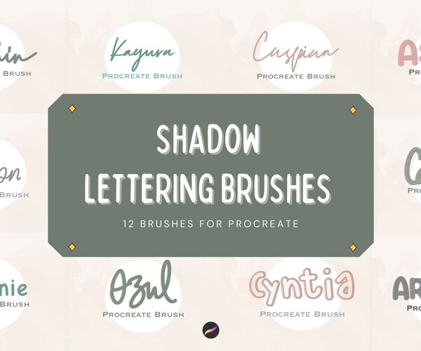ArtStation - Shadow Lettering Procreate Brush Bundle | Brushes