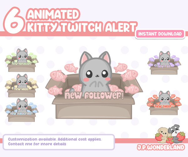 ArtStation - ANIMATED Cat Twitch Alert (Total 6 alerts) | Resources
