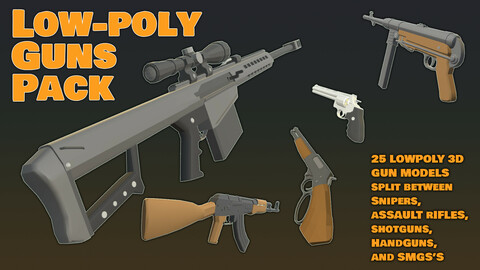 ArtStation - Low-Poly Guns Pack | Game Assets