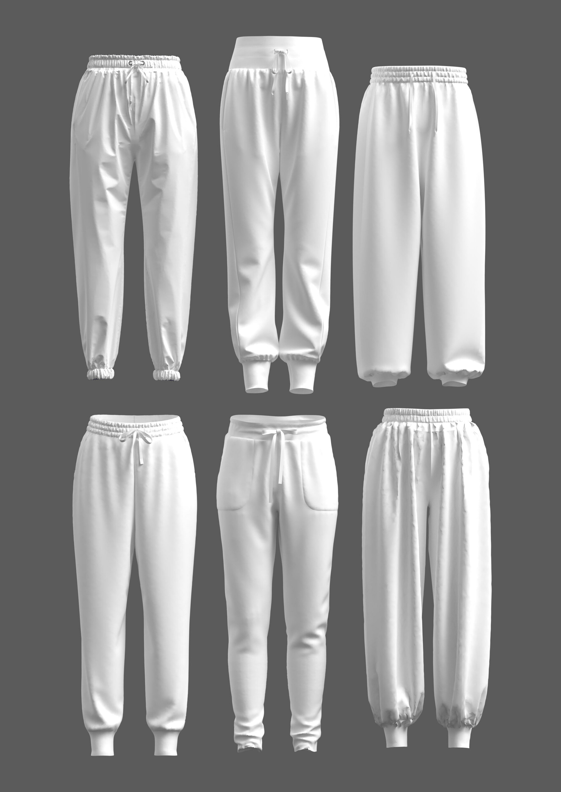 ArtStation - L/W/P CG Studio----Basic High Detail Elastic Pants ...