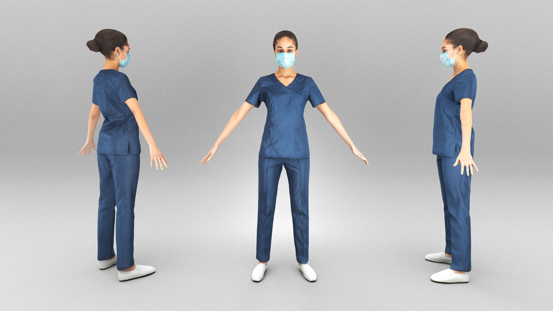 ArtStation - Young nurse ready for animation 348 | Game Assets