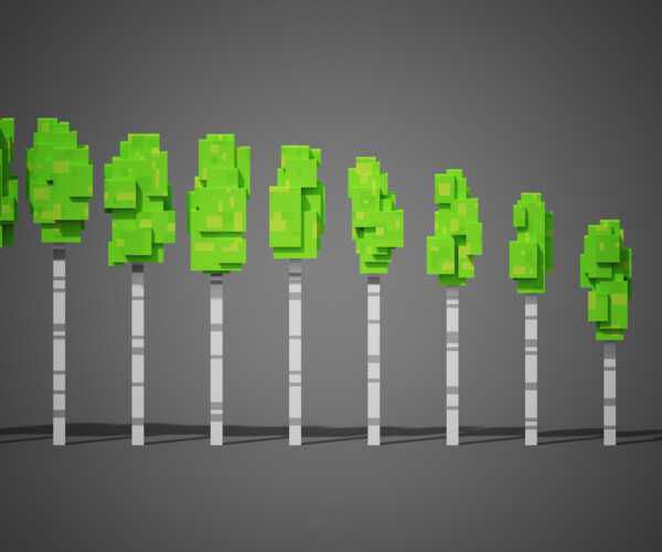 ArtStation - VOXEL Trees - Birch | Game Assets