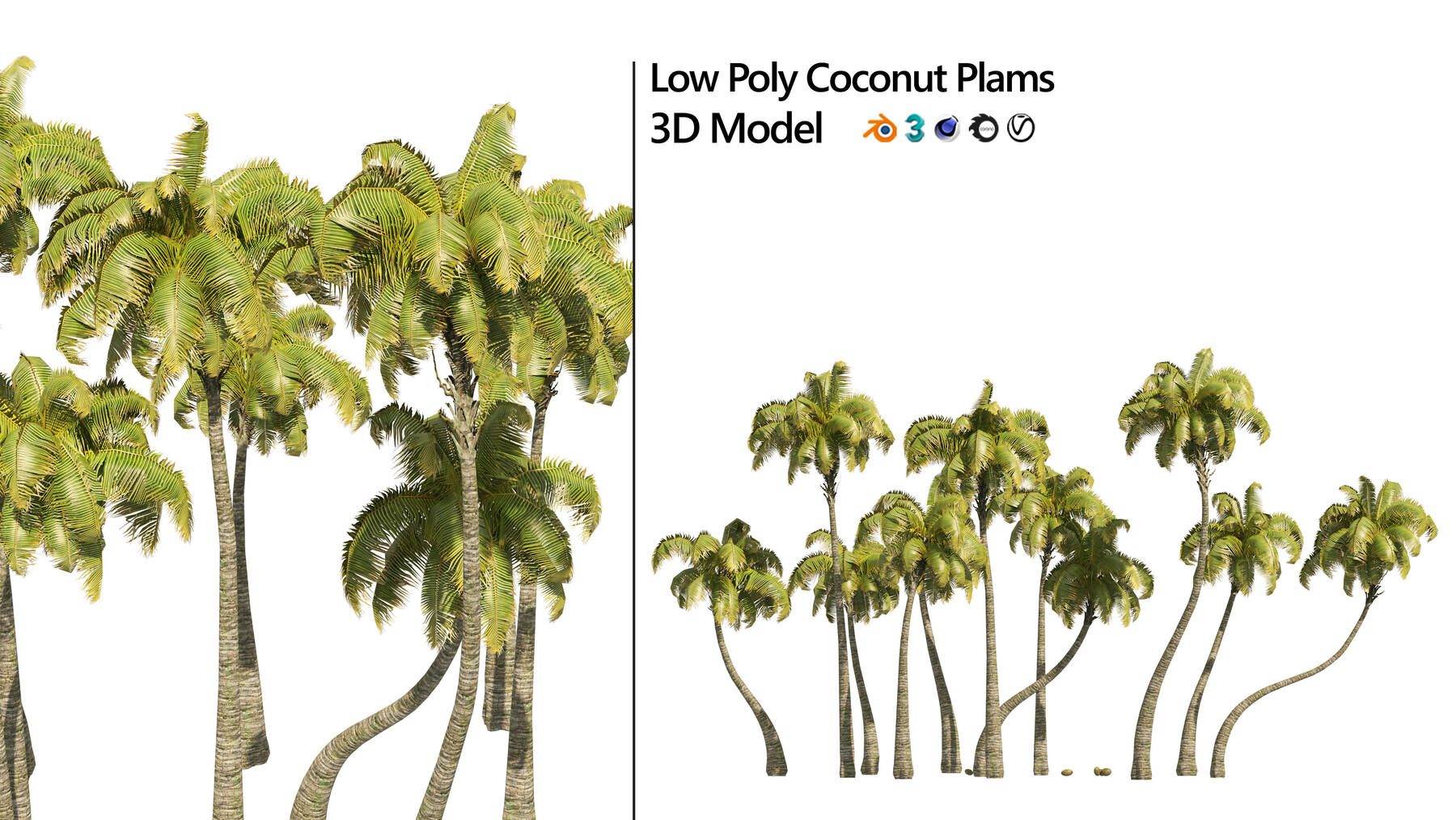 ArtStation - Coconut tree beach, low poly | Resources