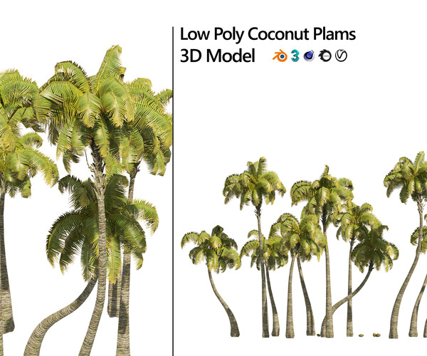ArtStation - Coconut tree beach, low poly | Resources