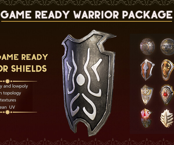ArtStation - 60 WARRIOR SHIELDS | Game Assets
