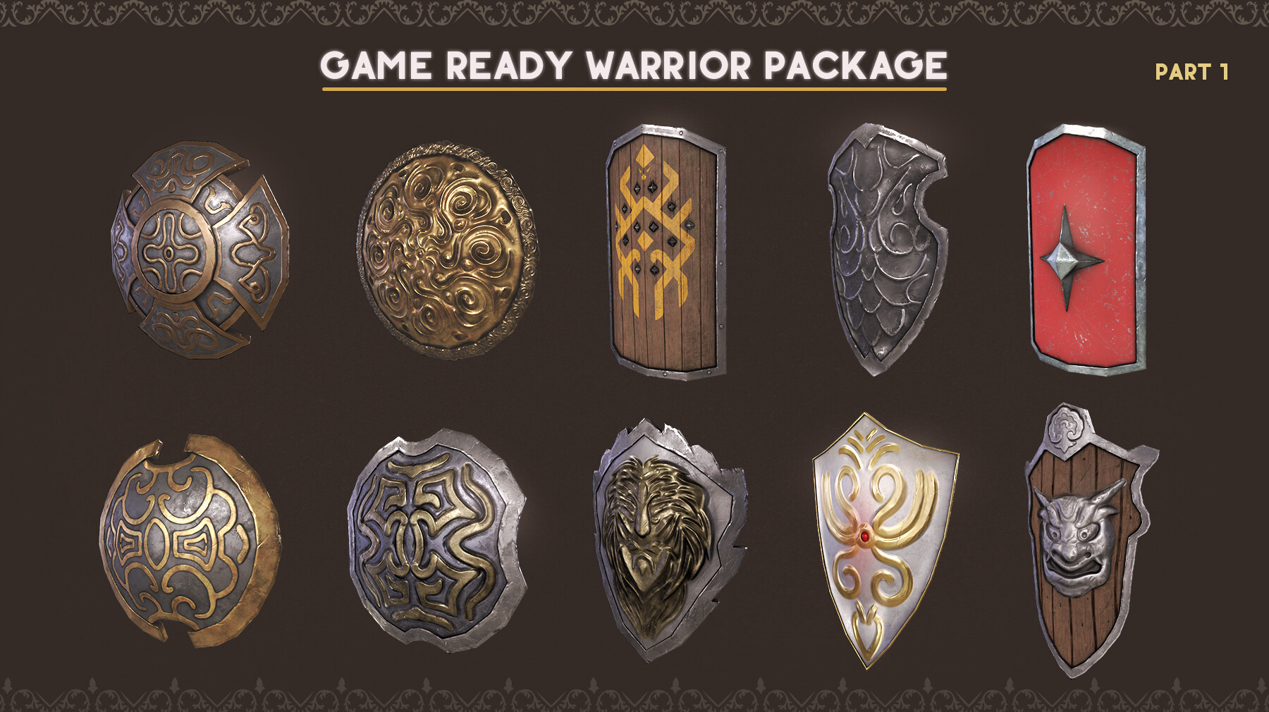ArtStation - 60 WARRIOR SHIELDS | Game Assets