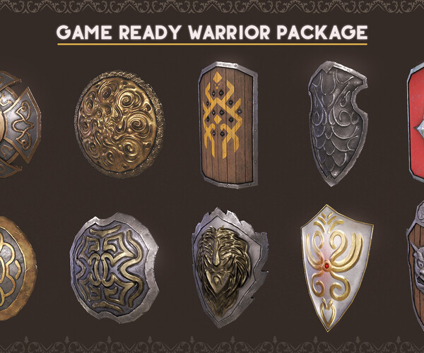 ArtStation - 60 WARRIOR SHIELDS | Game Assets