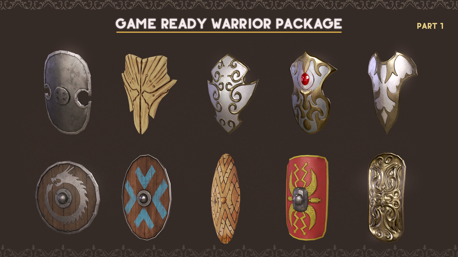 ArtStation - 60 WARRIOR SHIELDS | Game Assets