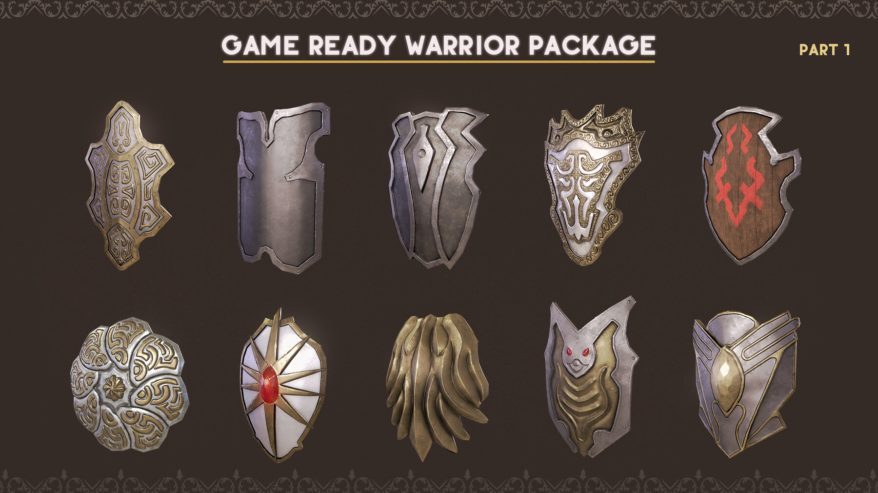ArtStation - 60 WARRIOR SHIELDS | Game Assets