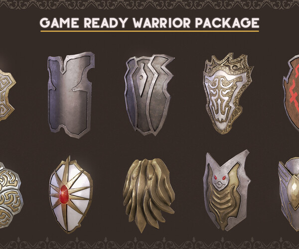 ArtStation - 60 WARRIOR SHIELDS | Game Assets