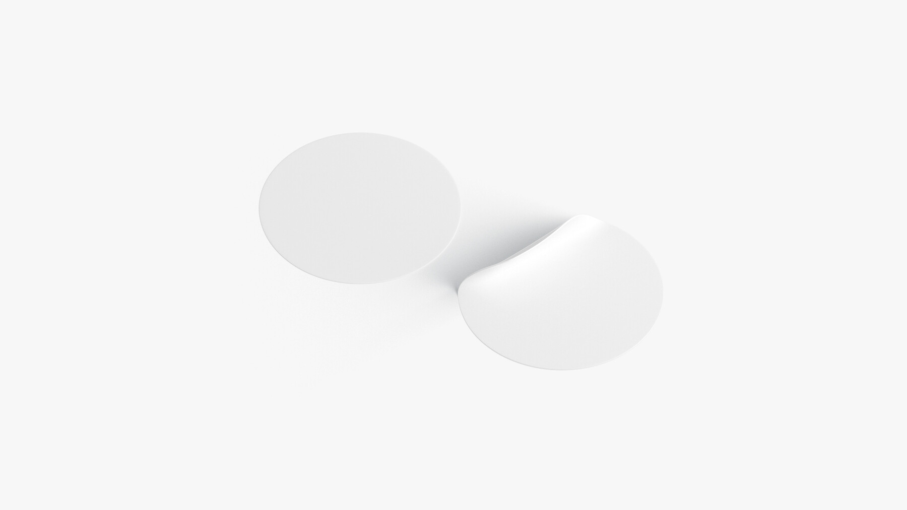 ArtStation - Two White Round Stickers - smooth and curved sticky labels ...