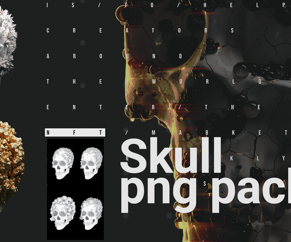 ArtStation - Set of skulls with scatter crystals | Artworks