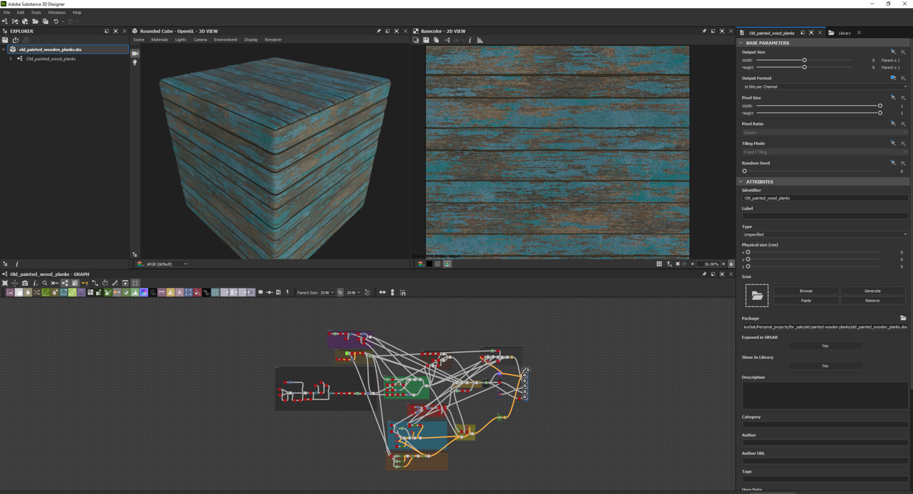 ArtStation - Painted wood planks texture in Substance Designer | Game ...